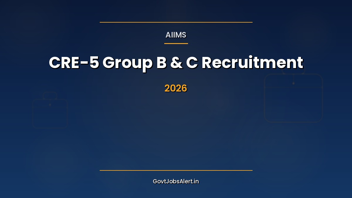 AIIMS CRE 5th Group B, C Recruitment 2026: Apply Online for 2,693 Posts ...