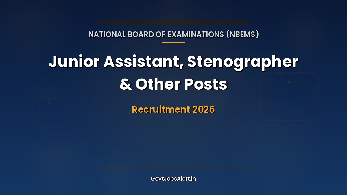 NBEMS Recruitment 2026: Apply Online for 53 Junior Assistant ...